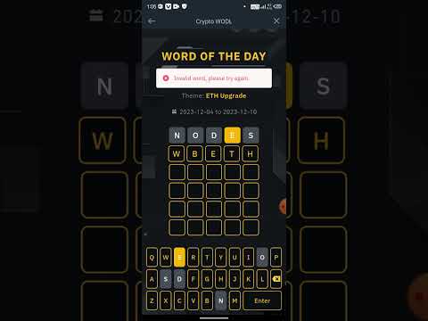 Theme ETH Upgrade Binance word of the day 5 letter's .