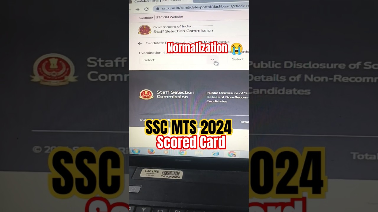 SSC MTS 2024 Score Card Out ✅ Normalization ?😭 My Score Card #ssc #sscmts #mts2024