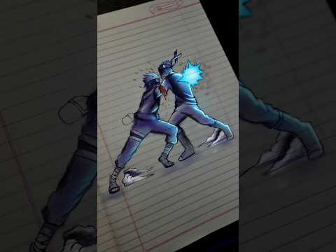 Kakashi VS Zabuza pen sketch #shorts #animedrawing