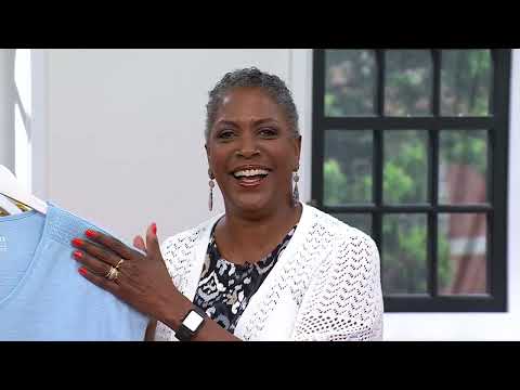 Denim & Co. Essentials Linen Blend Dolman Sleeve Top w/ Smocking on QVC