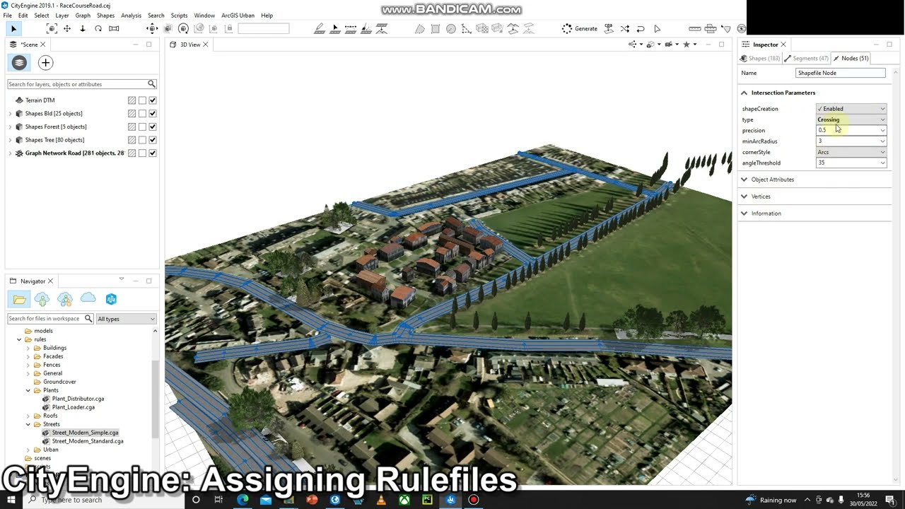 CityEngine: Assigning Rulefiles (Simple Streets)
