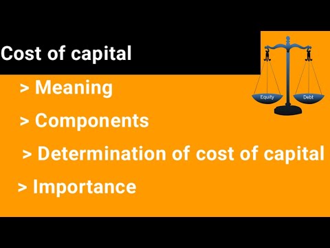 Cost of capital || meaning || importance || determination || sources || components.