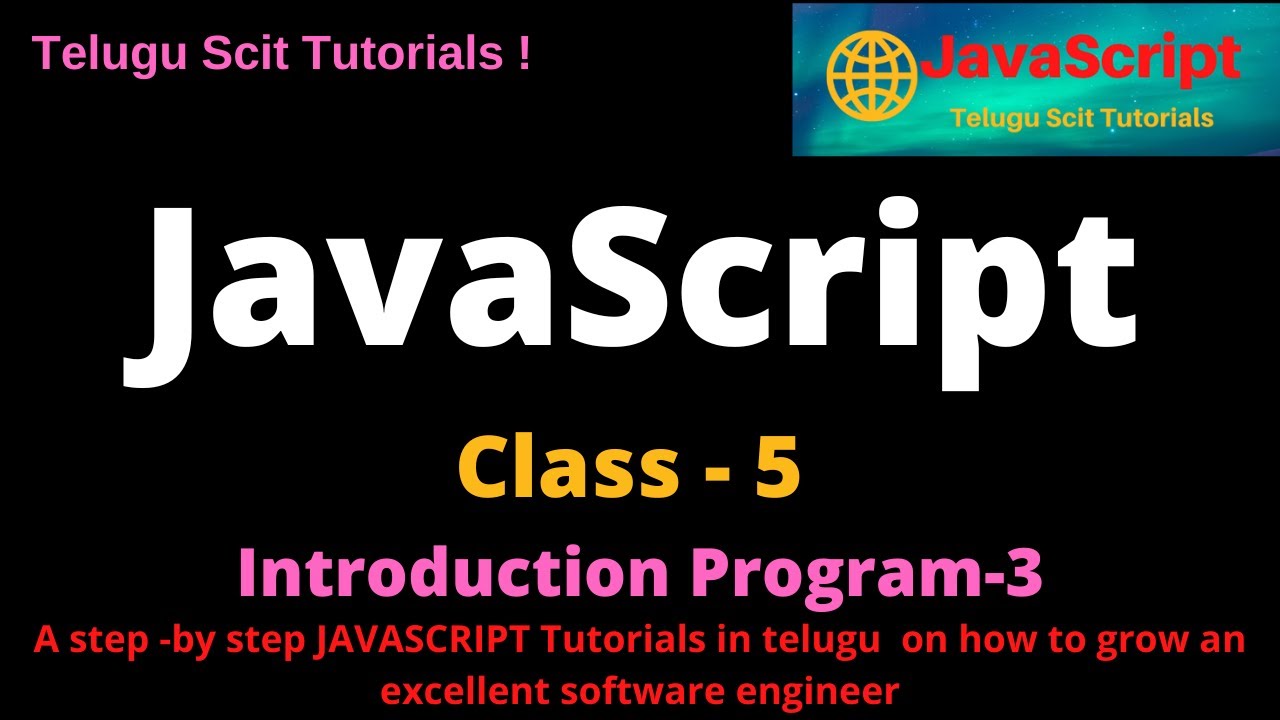 JavaScript||Class-5||Program on Welcome||JavaScript Tutorial for Beginners - in Telugu and English