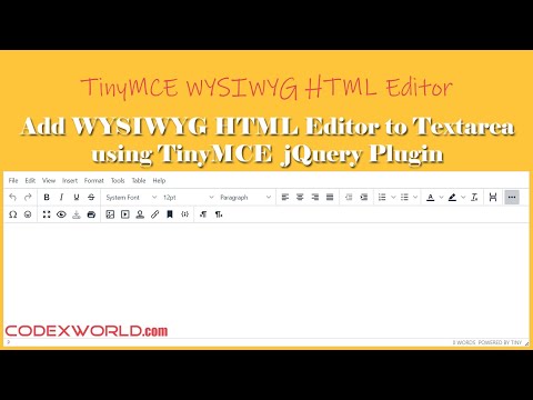 Add WYSIWYG HTML Editor to Textarea on Your Website