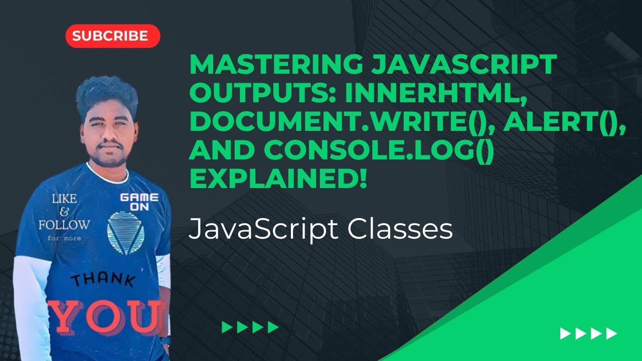 Mastering JavaScript Outputs: innerHTML, document.write(), alert(), and console.log() Explained!