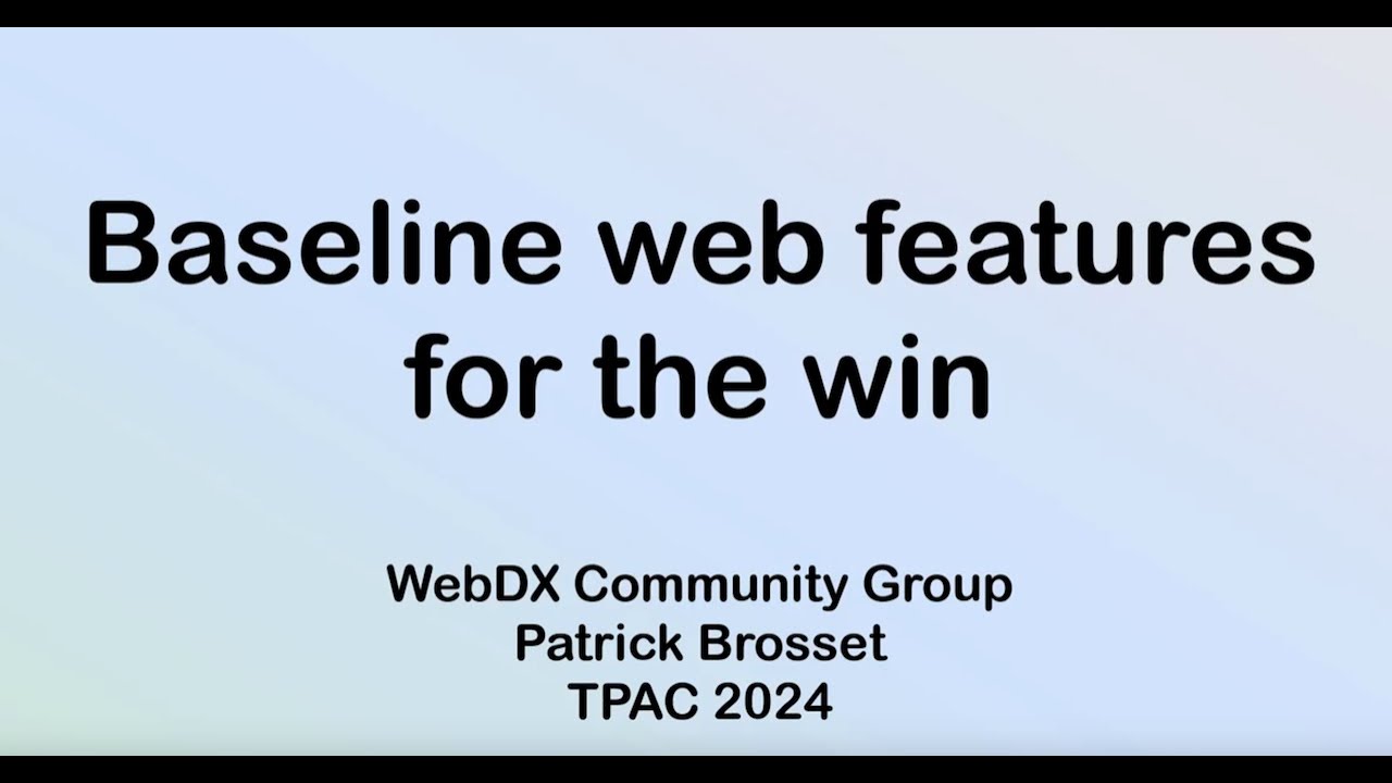 Baseline web features for the win