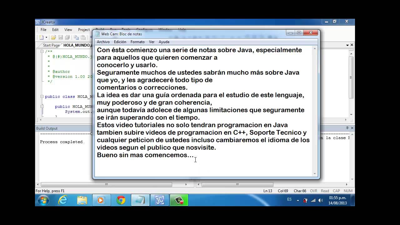 JCreator tutorial primer programa