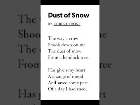 Dust of Snow by Robert Frost | A Poem With A Profound Meaning