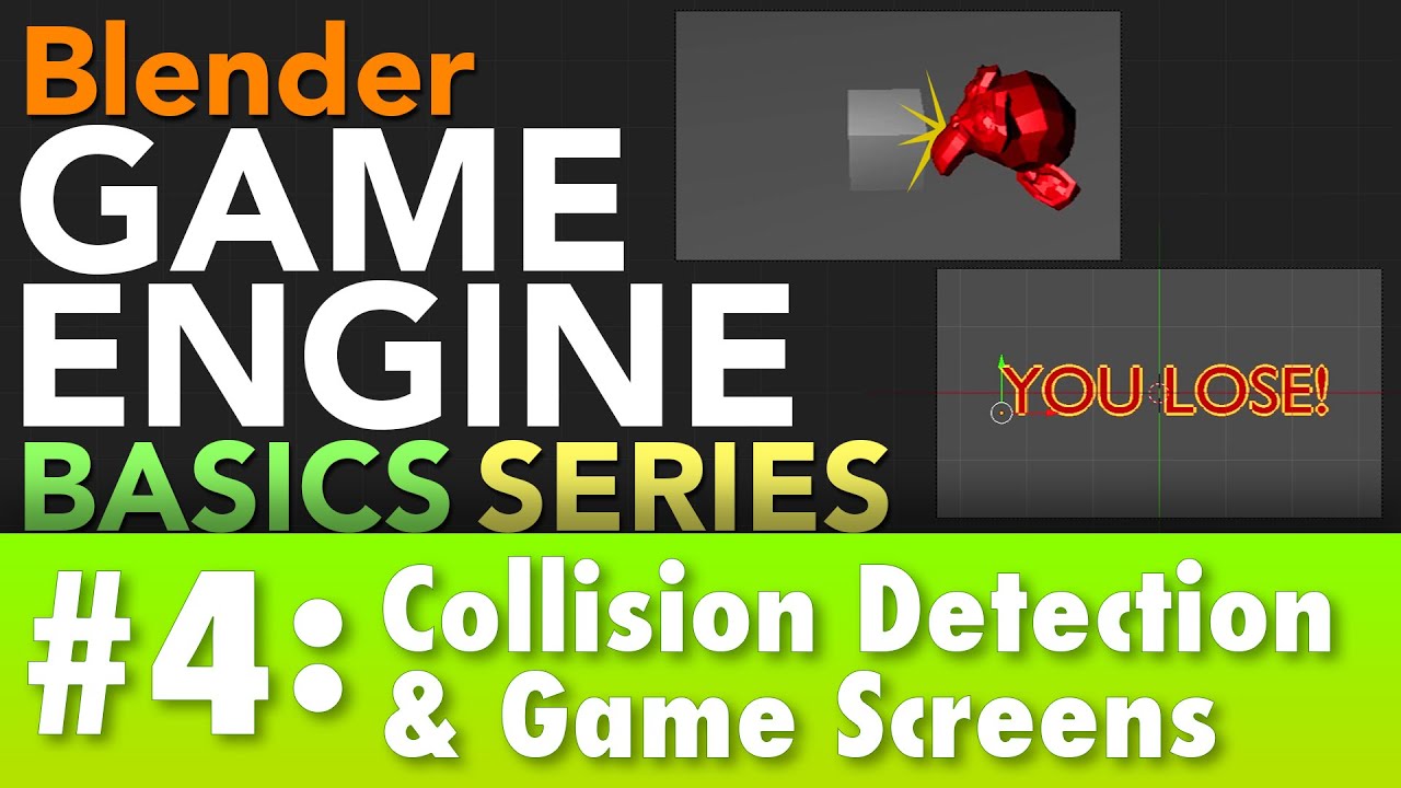Blender Game Engine Basics Tutorial #4 : Game Screens & Collision #b3d #gamelogic