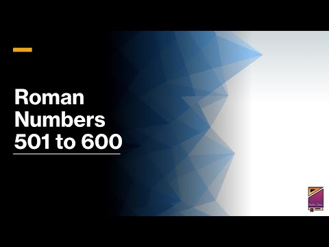 Roman numbers 501 to 600.