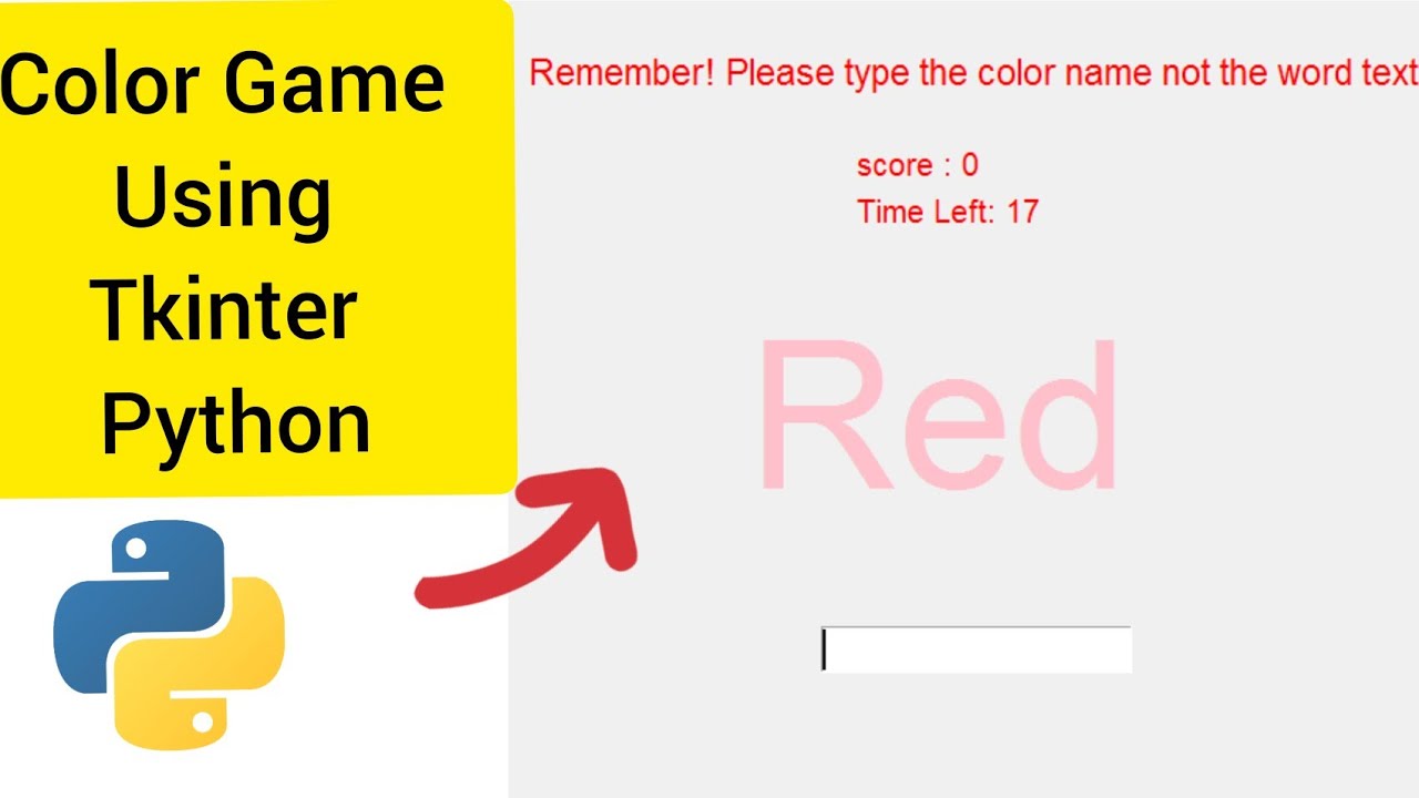 How to make an || COLOR GAME || using tkinter module in python