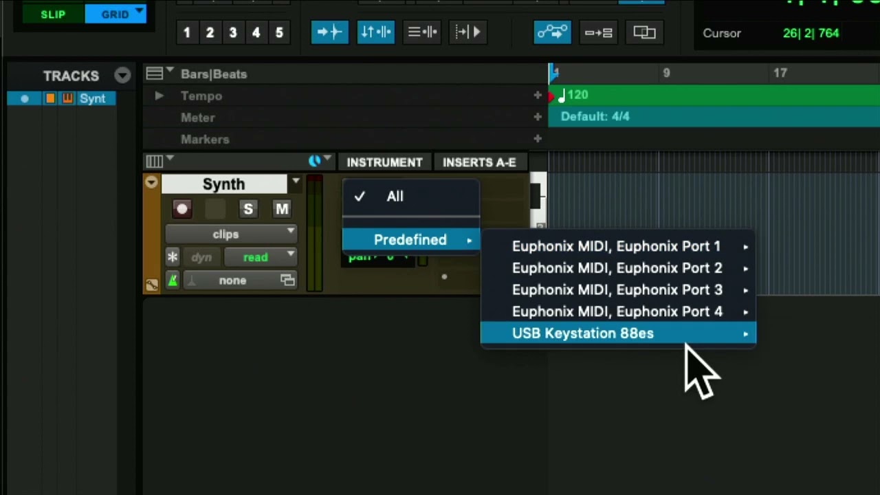 Setting Up for MIDI Recording in Pro Tools