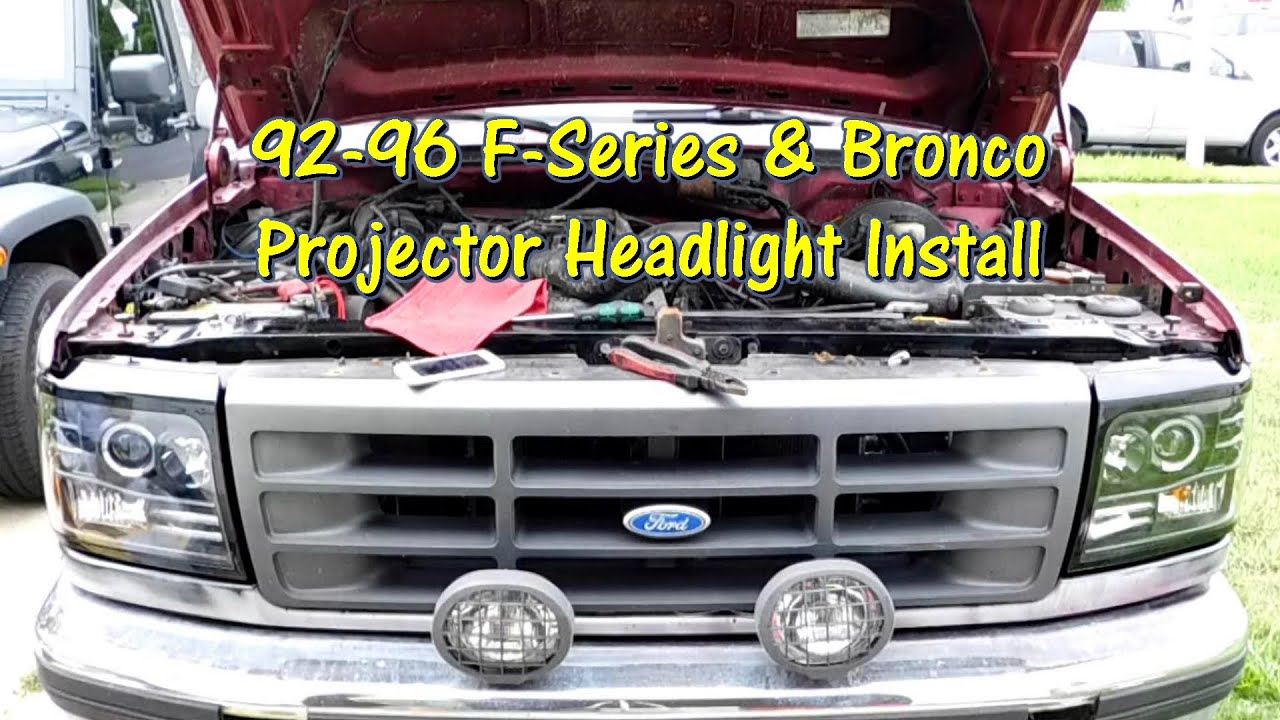92 - 96 F-Series & Bronco eBay Projector Headlight Install by @GettinJunkDone