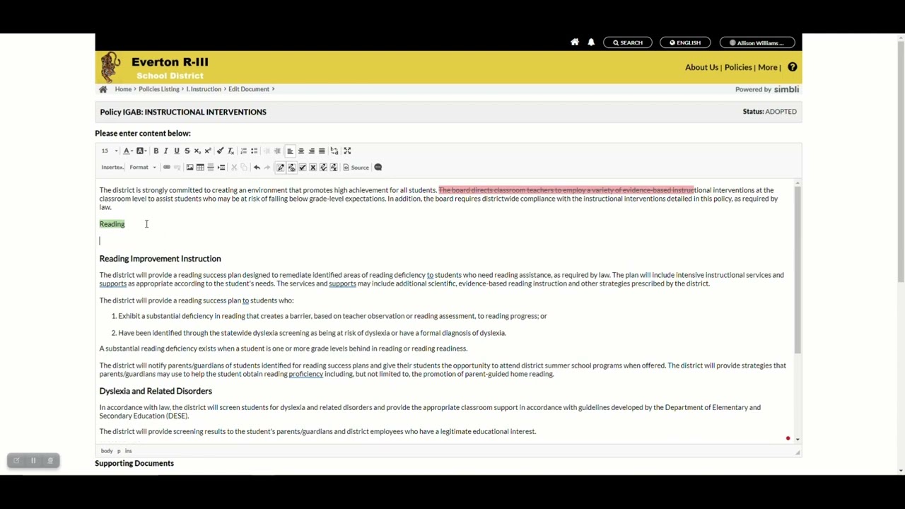Simbli Editor Basics