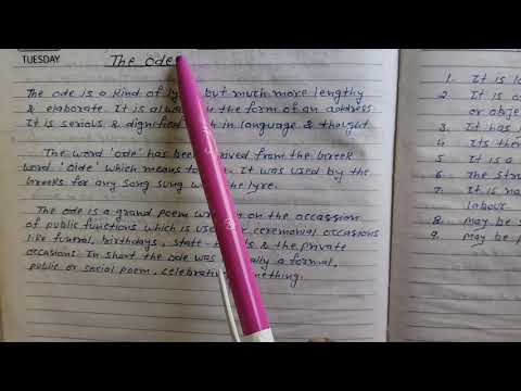 The ODE : Meaning and Characteristics || B.A.II Sem English