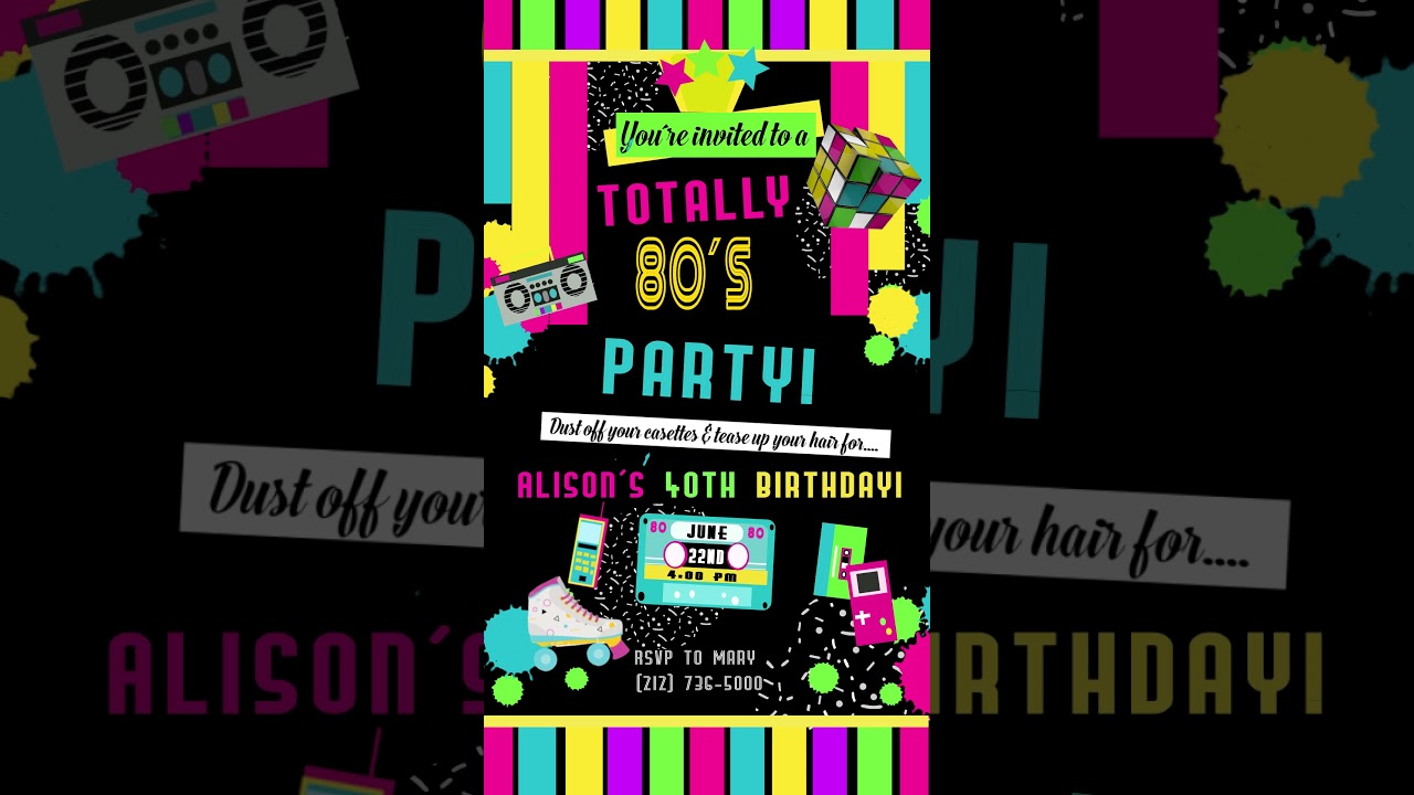 80s Party Video Invitation