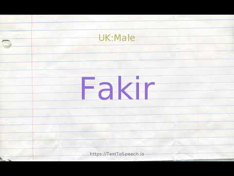 How to pronounce fakir