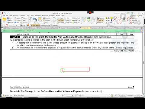 IRS 3115 Change in Accounting Method~RR~ 2022 08 02