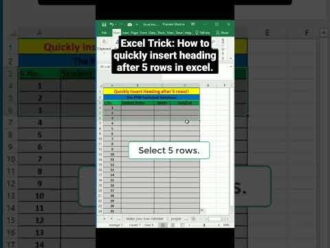 Excel Trick: How to quickly insert heading after 5 rows in excel.