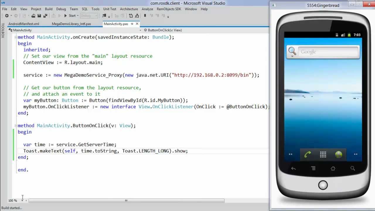 Creating an Android Client with RemObjects SDK for Java and Oxygene for Java