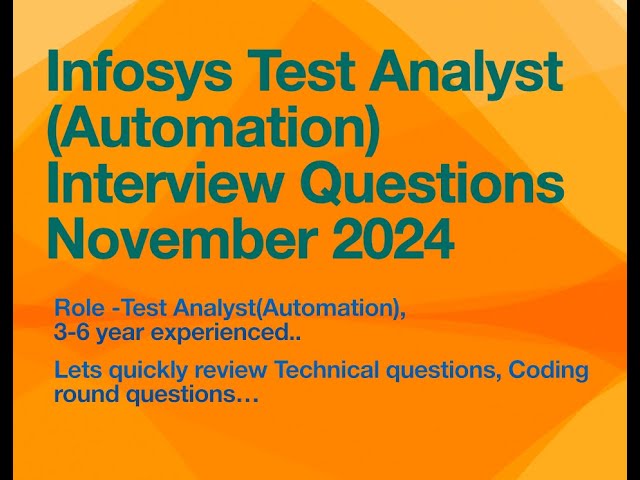 Essential Automation Interview Questions for Infosys Test Analyst Role ...