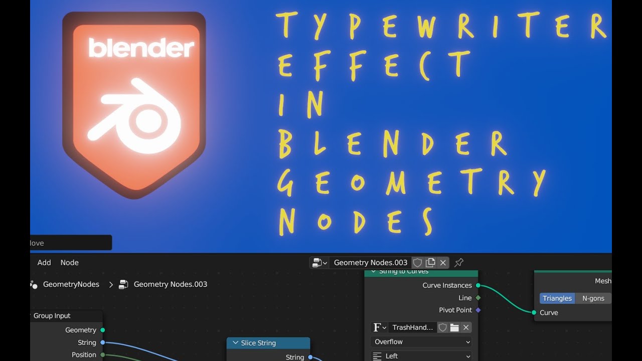 Typewriter Effect in Blender Geometry Nodes
