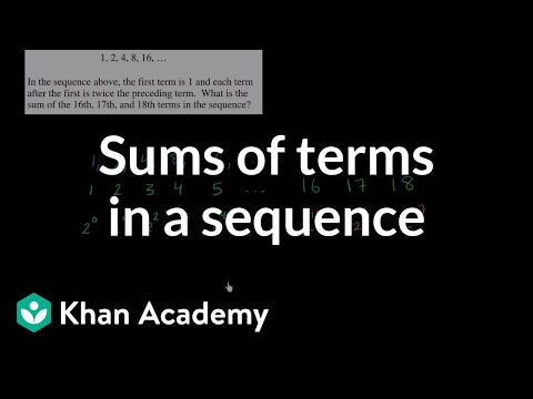 15 Sums of terms in a sequence