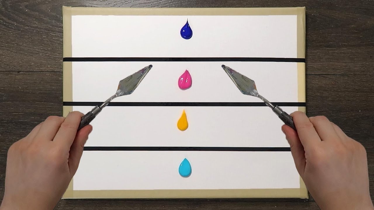 How To Acrylic Painting Mountains With Palette Knife | ASMR