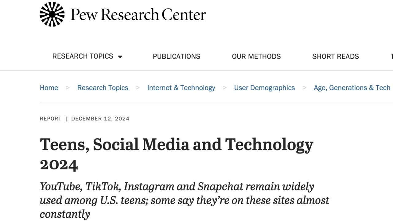 Teens, Social Media and technology Pew Research Center