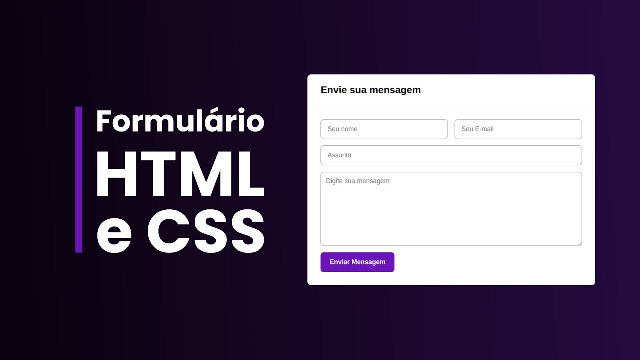 Como Criar um Formulário com HTML e CSS (Tutorial Completo)