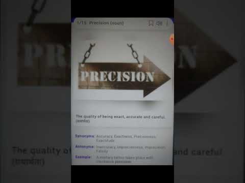 PRECISION - Synonyms, Antonyms and Examples ll IELTS, TOEFL, SSC and IBPS vocabulary
