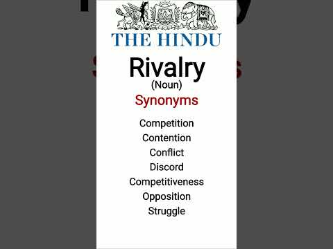 Synonyms of Rivalry ą„¤ The Hindu Editorial Vocabulary #shorts #editorialvocabulary