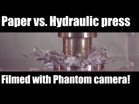 Watch a Hydraulic Press Explode Some Paper in Super Slo-Mo