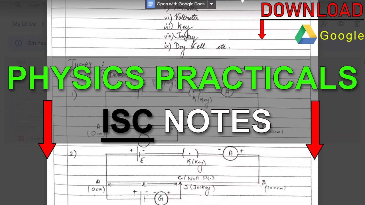 Isc Physics Practicals [Complete] | Physics Practical Isc