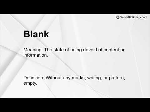 Blank Meaning