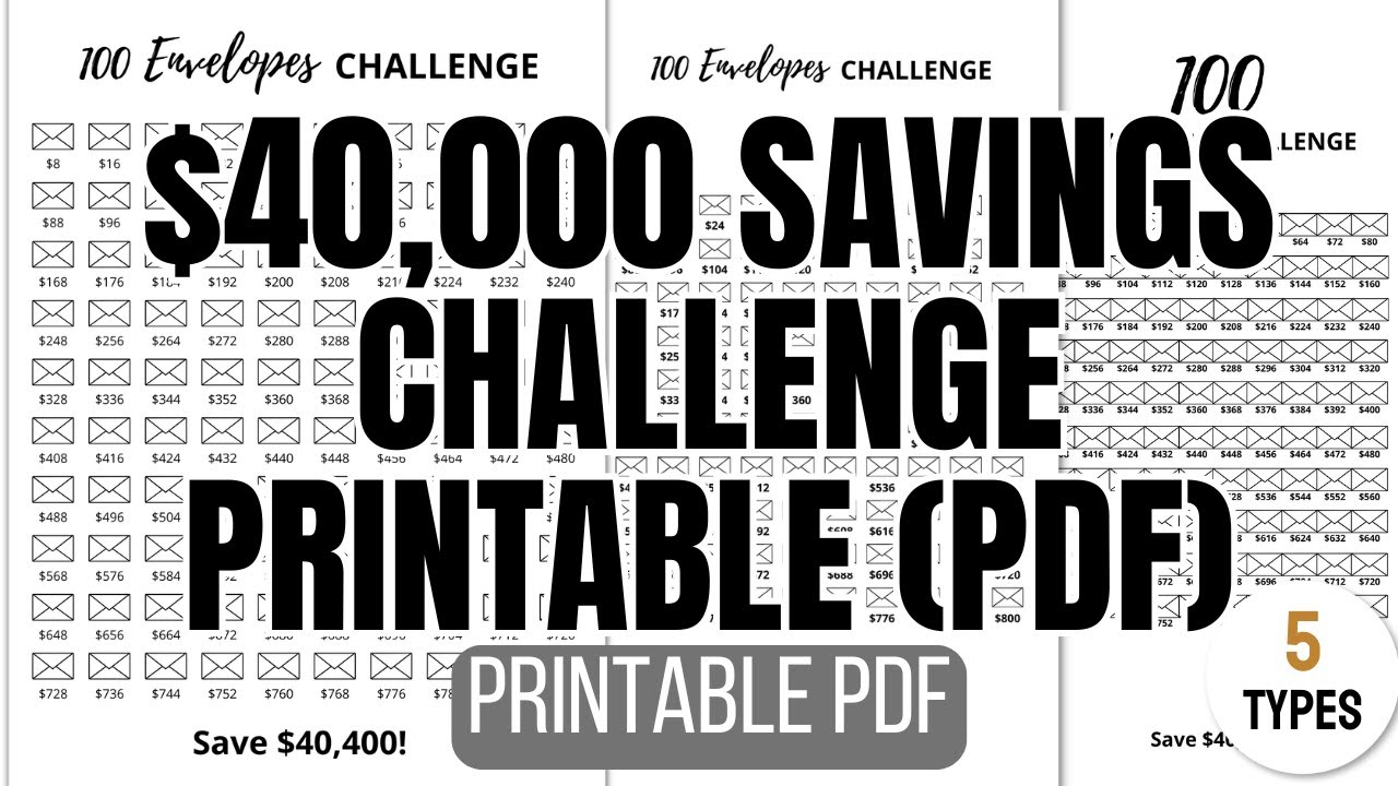 $40,000 Savings Challenge Printable (PDF)