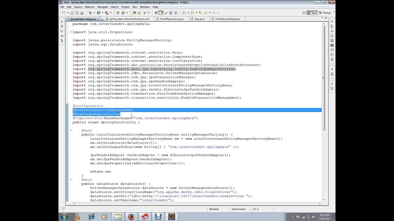 SPRING DATA JPA CONFIGURATION SETUP ECLIPSE