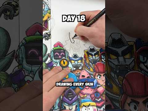 Day 18 Drawing EVERY Brawl Stars Skin - Oni Kenji