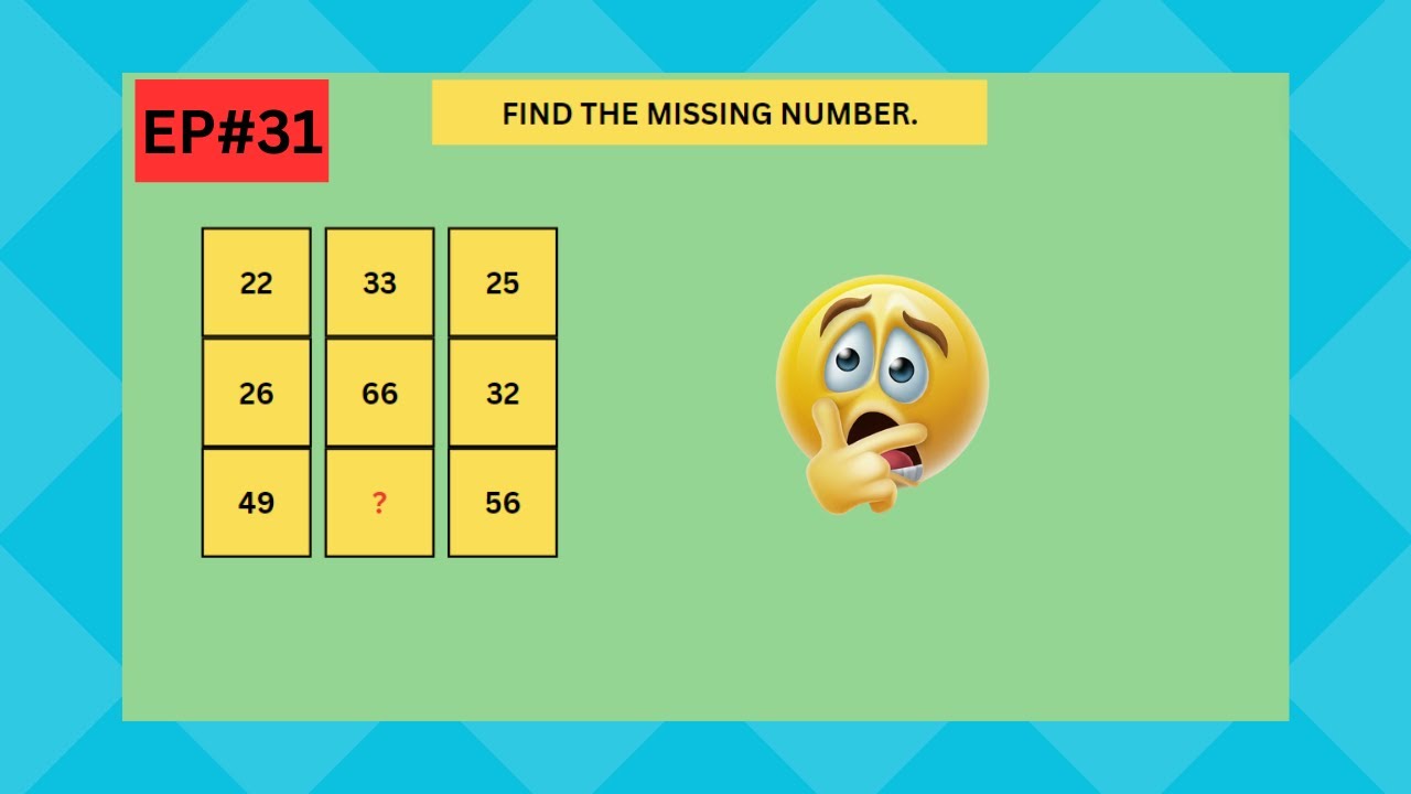 Can You Find the Missing Number?-Brain Teaser-Challenging Math Puzzle-Test Your IQ-SSC-EP#31.