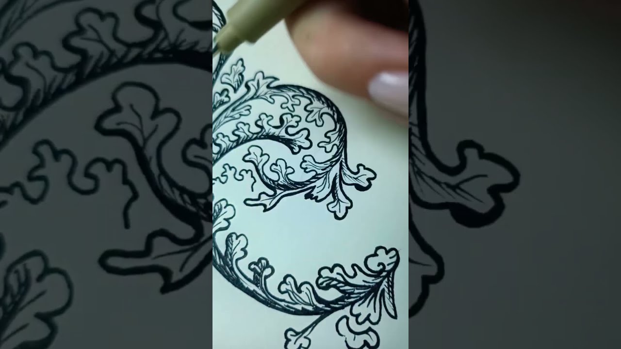 Floral Ornament Drawing Graphic