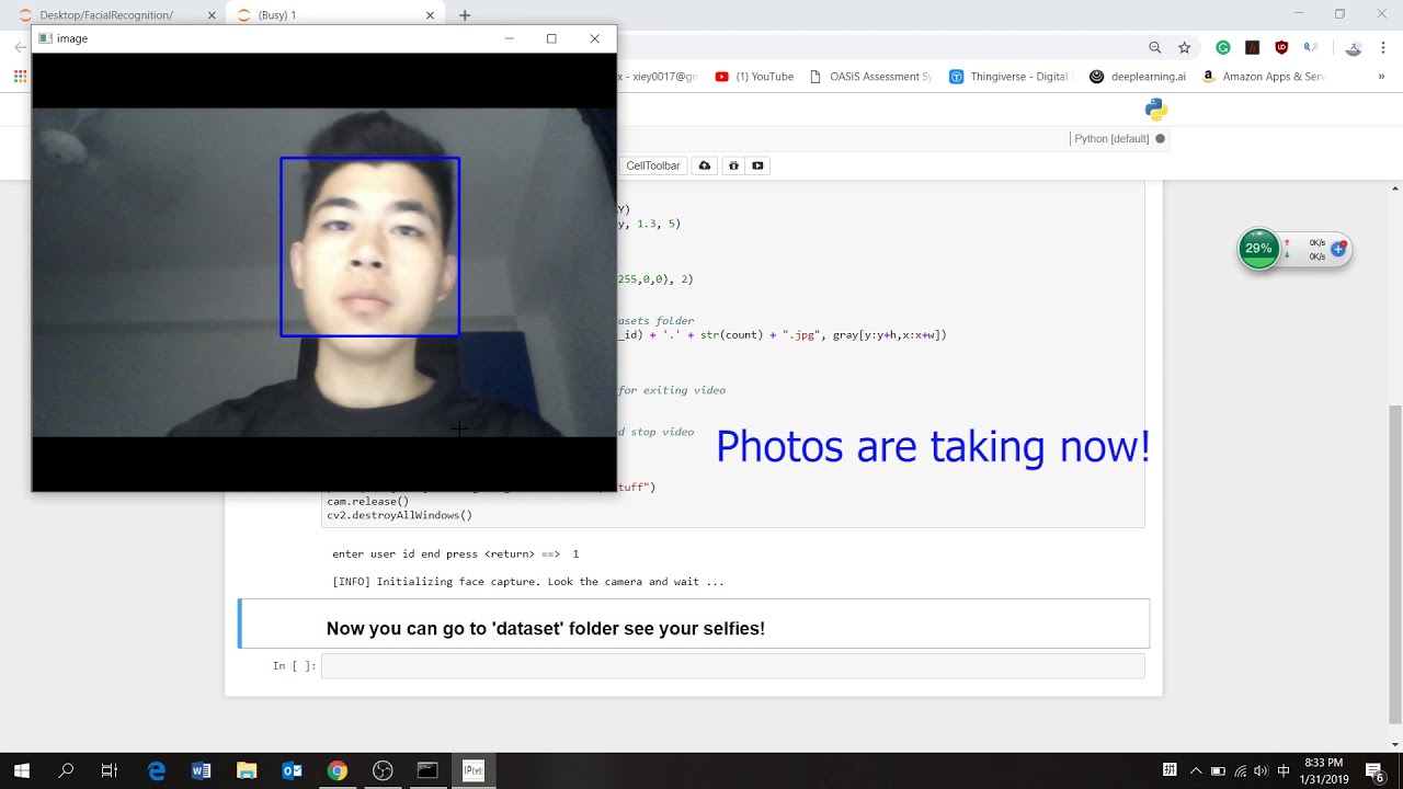 python opencv real-time facial recognition. Very easy!!! Step by step!!!