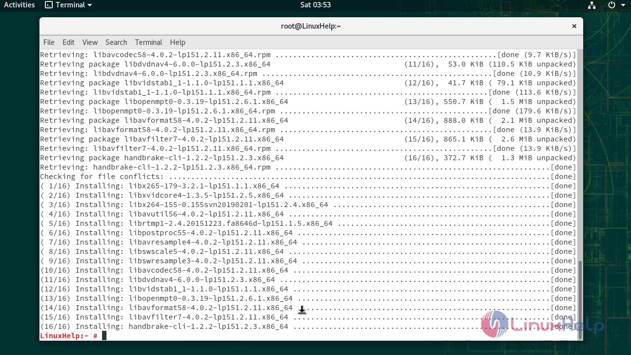 How to Install and Use HandBrakeCLI on Opensuse15.1