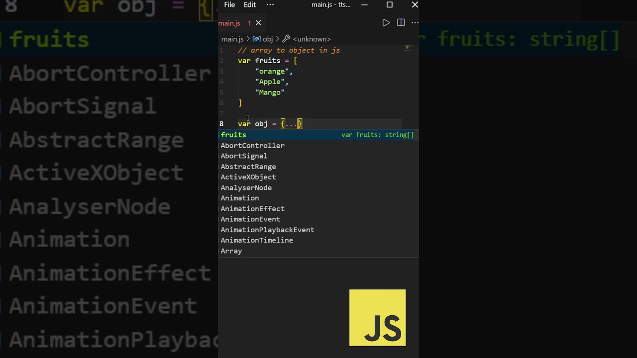 Array to Object in javascript