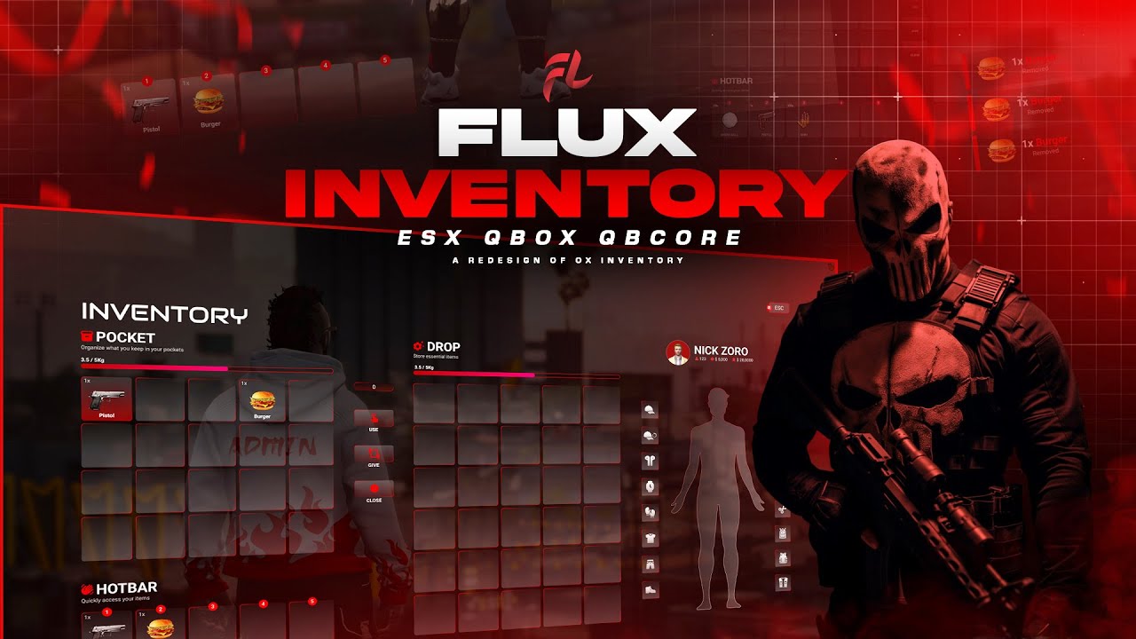 Ox-Inventory Redesign | Inventory Script | Fivem Scripts | QBCore , QBox, ESX