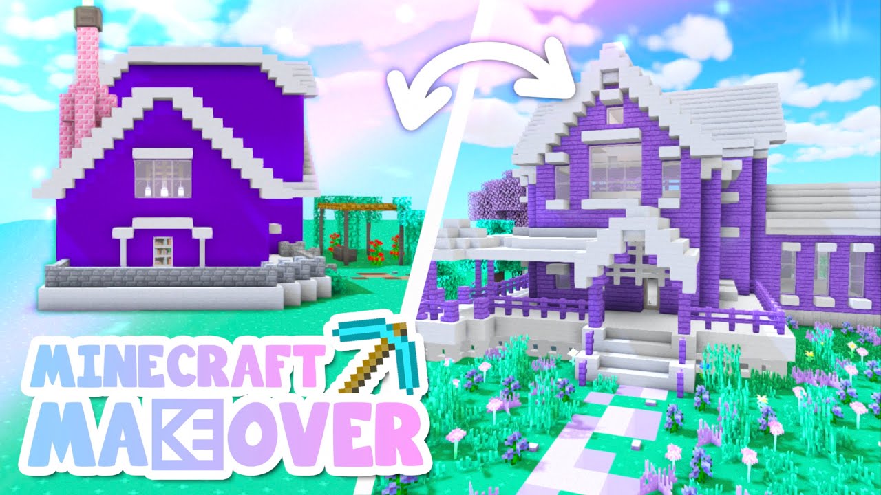 💙PURPLE House Transformation! Minecraft Makeover Ep.4