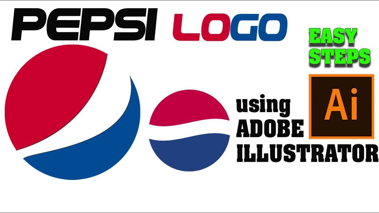 How to Create Pepsi Logo in Adobe Illustrator | Beginner Tutorial