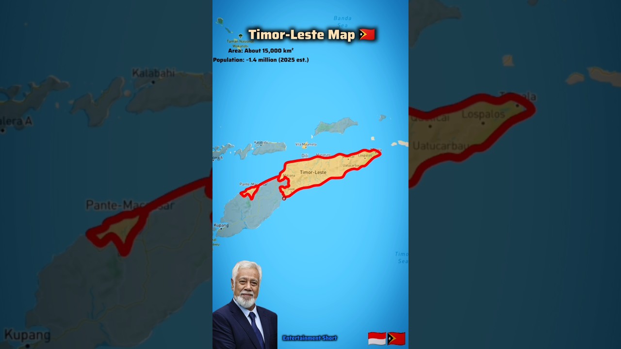 Timor-Leste Map 🇹🇱 Timor leste country Population: ~1.4 million (2025 est.) Area: About 15,000 km²