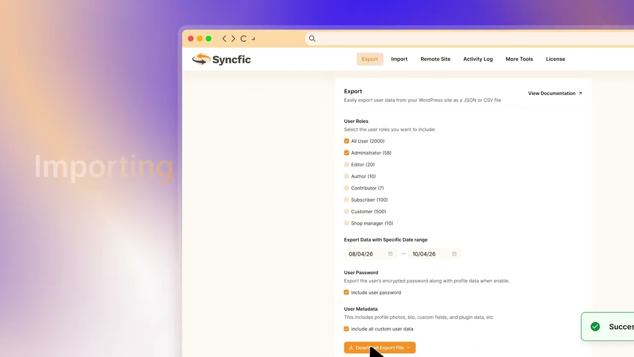 Syncfic – WordPress Data Sync Plugin for Multi-Site & WooCommerce