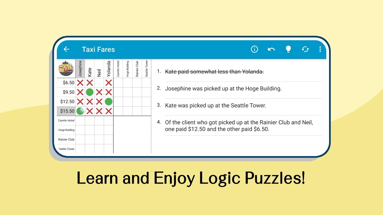 Logic Grid Puzzles for Android - Preview