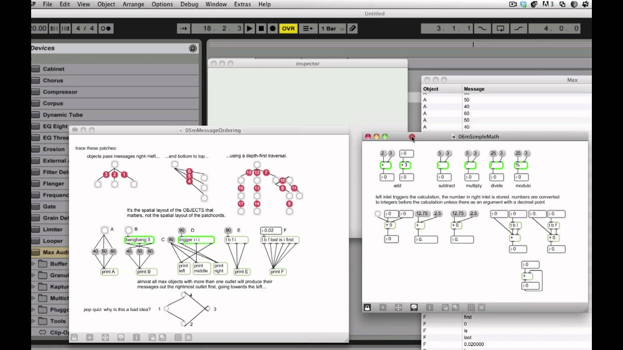 Max for Ableton Live tutorial 101: Basic messaging flow and the debugger